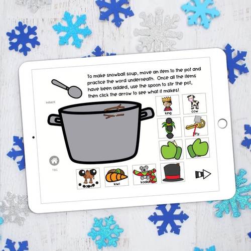 Making Snowball Soup Articulation Boom Cards by Thumb Bunny Speech