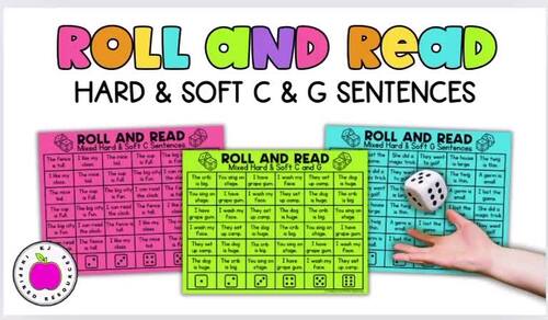 Decodable Hard and Soft C/G Roll and Read | Fluency Practice Sentences