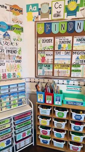 Beach Theme Classroom Decor BUNDLE by First Grade Roars | TPT