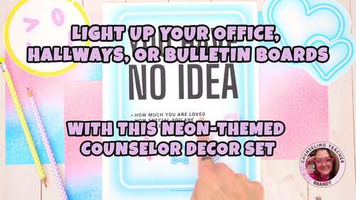 Counseling Office Decor Kit Neon by The Counseling Teacher Brandy