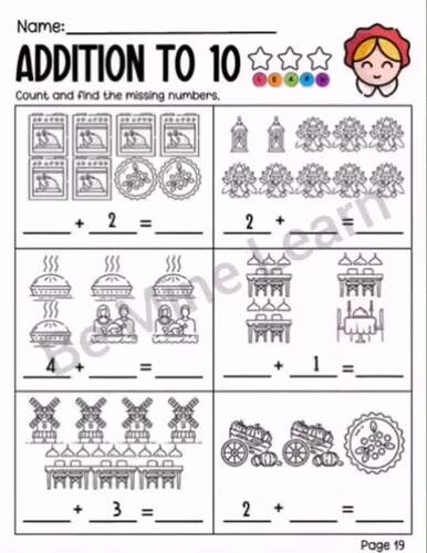 Addition and Subtraction to 10 with Picture | Thanksgiving Math ...
