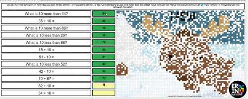 Adding and Subtracting 10s and 100s Pixel Art Math for New Year 2023 ...