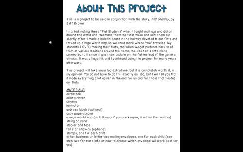 Flat Me! A Flat Stanley Project With a Twist! by Educate With Ariel Eishen