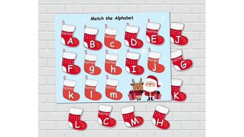 Alphabet Matching Game, Christmas Theme Printable ABC Activities