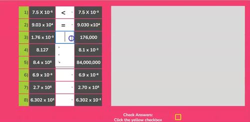 Comparing Scientific Notation Digital Google Sheetsᵀᴹ and Print Activity