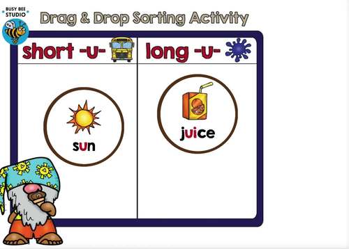 LONG U SHORT U SORT PHONICS BOOM CARDS LONG VOWELS VS SHORT VOWELS ...