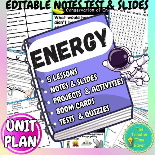 Energy Unit Bellringer Warm ups Activity - Physical Science Notebook