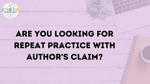 Author's Claim Task Cards | Print & Google Forms by A Creative Classroom