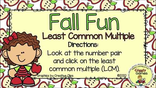 Giggly Games Fall Fun Least Common Multiple GOOGLE SLIDES Distance Learning