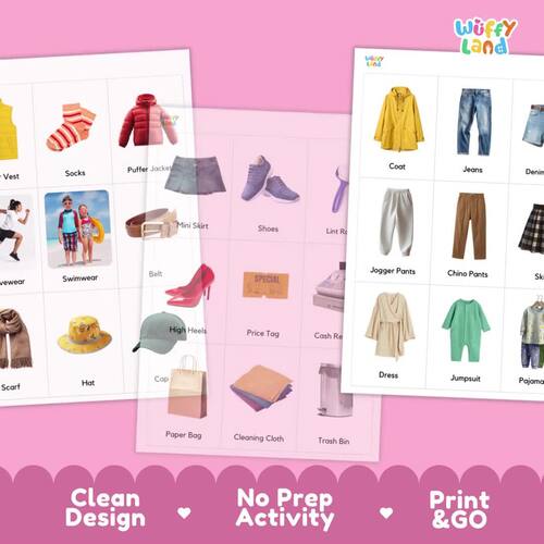 Clothing Store Dramatic Play Vocabulary Flashcards Fashion & Wardrobe ...