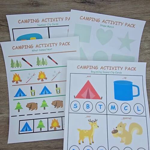 Camping Activity Pack by HH Fun and Learning | TPT