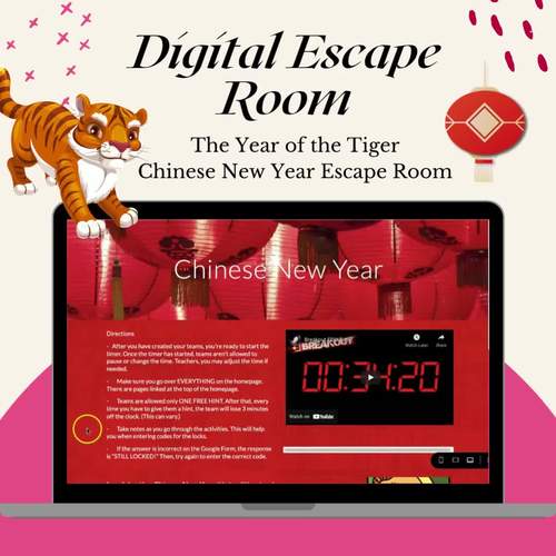Chinese New Year 2024 - Digital Escape Room Activity | TPT