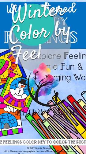 WINTER Color by Number with Feelings by All Therapy Resources | TPT