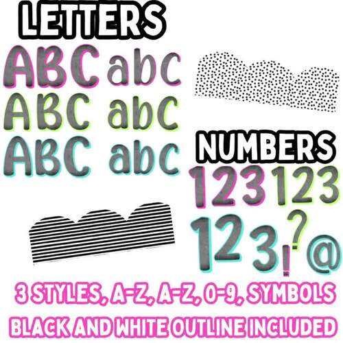 Chalkboard Bulletin Board Letters and Border Bundle for Chalkboard ...