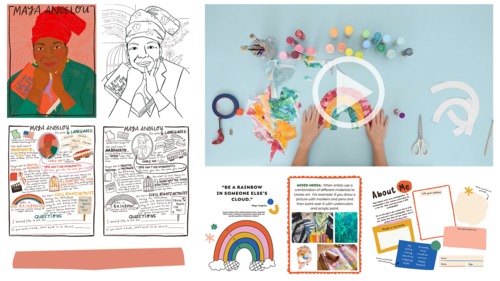 Maya Angelou Beginner Art Craft Lesson, Cute Fact Sheet, Printables, More!