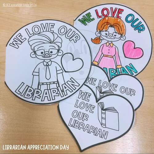 Librarian Appreciation Day Craft – Foldable Thank You Cards | Coloring ...