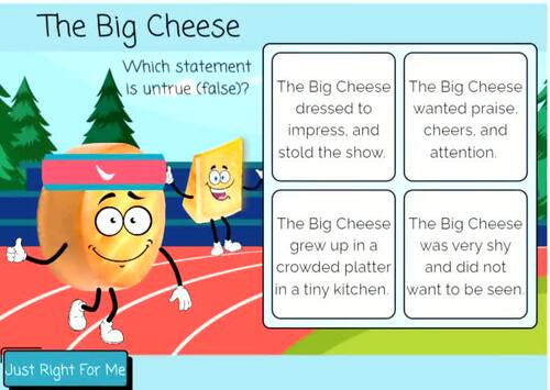 The Big Cheese Lesson & Student Activity Boom Cards by Just Right For Me