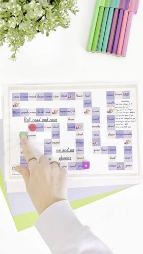 Ow Ou Diphthong Teams Roll and Read vowel digraph Phonics Game- Aussie ...