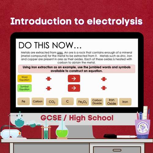 Introduction to electrolysis (GCSE) by CMGs Science lessons | TPT