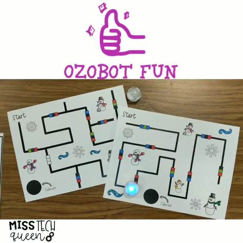 Ozobot Maze Activity Winter Hour of Code Robotics Computer Science Stations