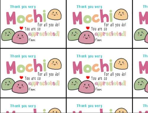 Mochi Teacher (Staff) Appreciation Gift Tag- Thank you very Mochi for ...