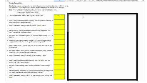 Potential and Kinetic Energy Pixel Art Worksheet by JayZee | TPT