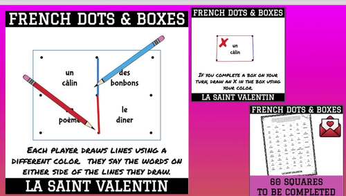 La Saint Valentin - French Valentine's Day Dots and Boxes Activity