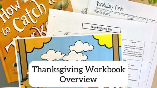 Thanksgiving Language AND Articulation Workbook for Speech Therapy NO PREP
