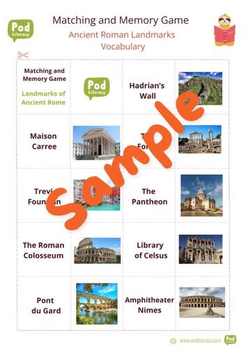 Ancient Rome Vocabulary Matching and Memory Game by Pod Literacy