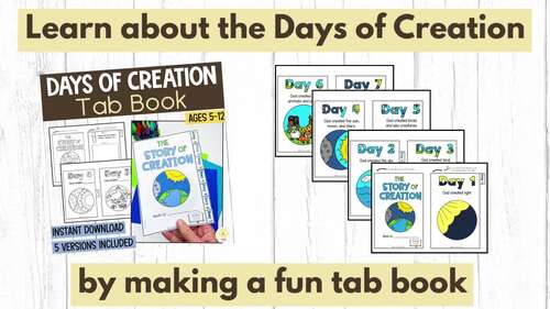 7 Days of Creation Tab Book | Creation Bible Story | Sunday School ...