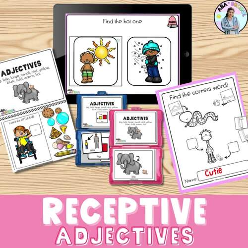 Receptive ADJECTIVES Speech Therapy or ABA ABLLS Assessment Adjective ...