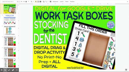 Dentist Office DIGITAL & Printable Vocational Work Task Box (DISTANCE ...