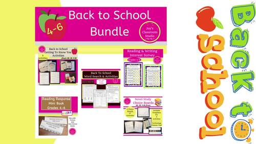 Back to School Reading and Writing Activities for Upper Elementary