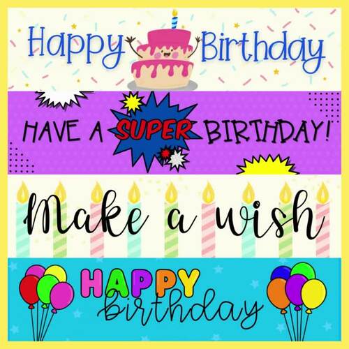 Happy birthday Google Classroom animated headers by Wonder at the World