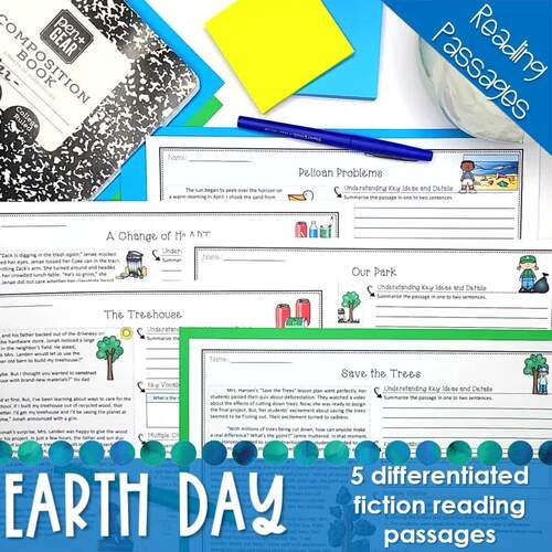 Earth Day Fiction Reading Comprehension Passages by ELA with Mrs Martin