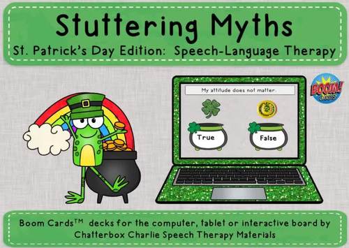 Stuttering Myths for St. Patrick's Day Boom Cards | TpT