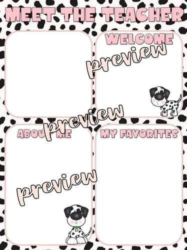 Meet the Teacher Template Editable - Dalmatian Theme by Anh Huynh