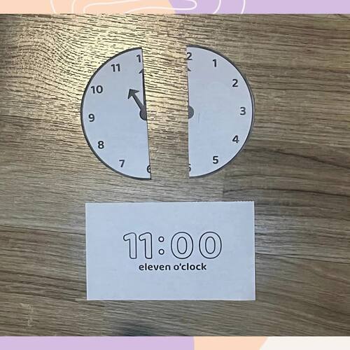 Telling Time to the Half-Hour Worksheets – Cut & Fold Flip Clock Cards
