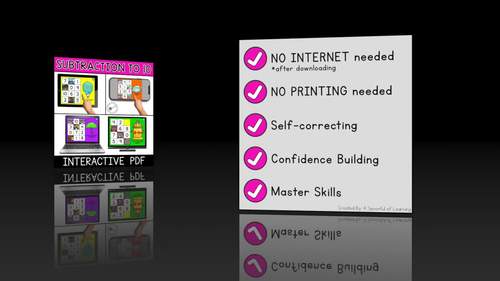 Digital Interactive PDF Games - Subtraction to 10 by A Spoonful of Learning