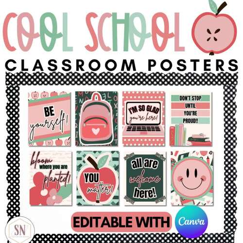 School Supplies Growth Mindset Classroom Posters | Editable | TPT