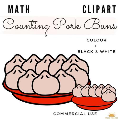 Food Clipart - Counting Pork Buns - Editable - Commercial Use | TPT