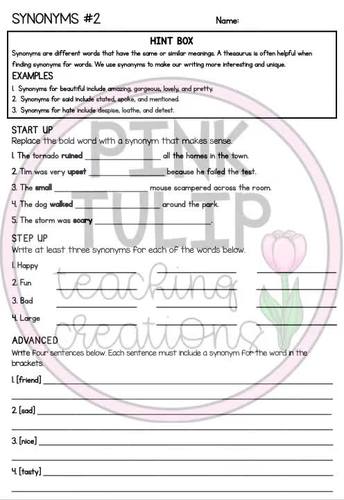 Grammar Worksheet Pack by Pink Tulip Teaching Creations | TPT