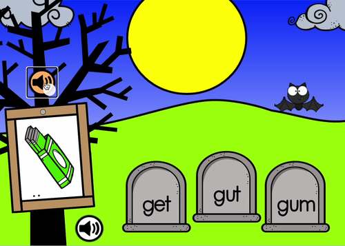 CVC Short Vowels Matching Halloween Theme Boom Cards by Tong Stevens