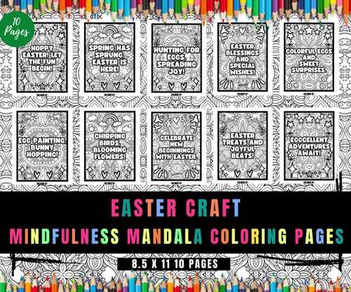 Easter Craft Ideas Coloring, Mindfulness Relaxing SEL Coloring Pages ...