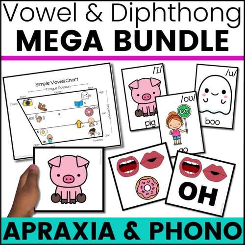 Vowel and Diphthong BUNDLE - Visual Cue Cards - Visual Charts - Target ...