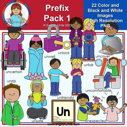 Prefix Clip Art Super Bundle – 226 Educational Images by English Unite ...