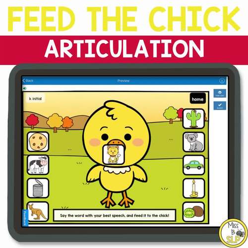 Digital Feed the Chick Articulation - Boom Cards by Miss B SLP | TPT