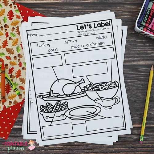 November Writing Centers for Kindergarten with Turkey and Thanksgiving ...