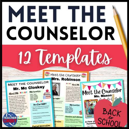 Meet the Counselor Templates Back School Newsletter Parents Staff