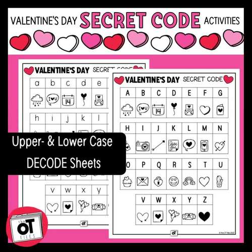 Valentine's Day Secret Code Activity OT | Visual Motor Handwriting Skills